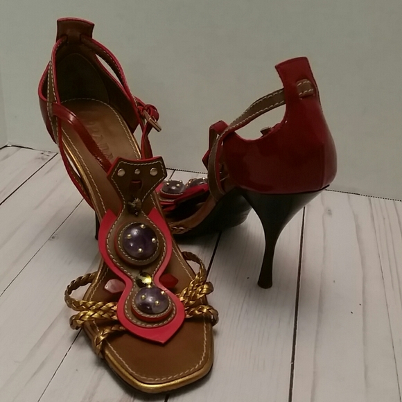 Prada | Shoes | Prada Heels Purple Amethyst Gems Euro 38 | Poshmark